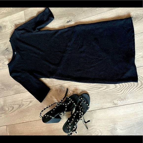 River Island | Dresses | Fitted Ribbed Little Black Dress | Poshmark